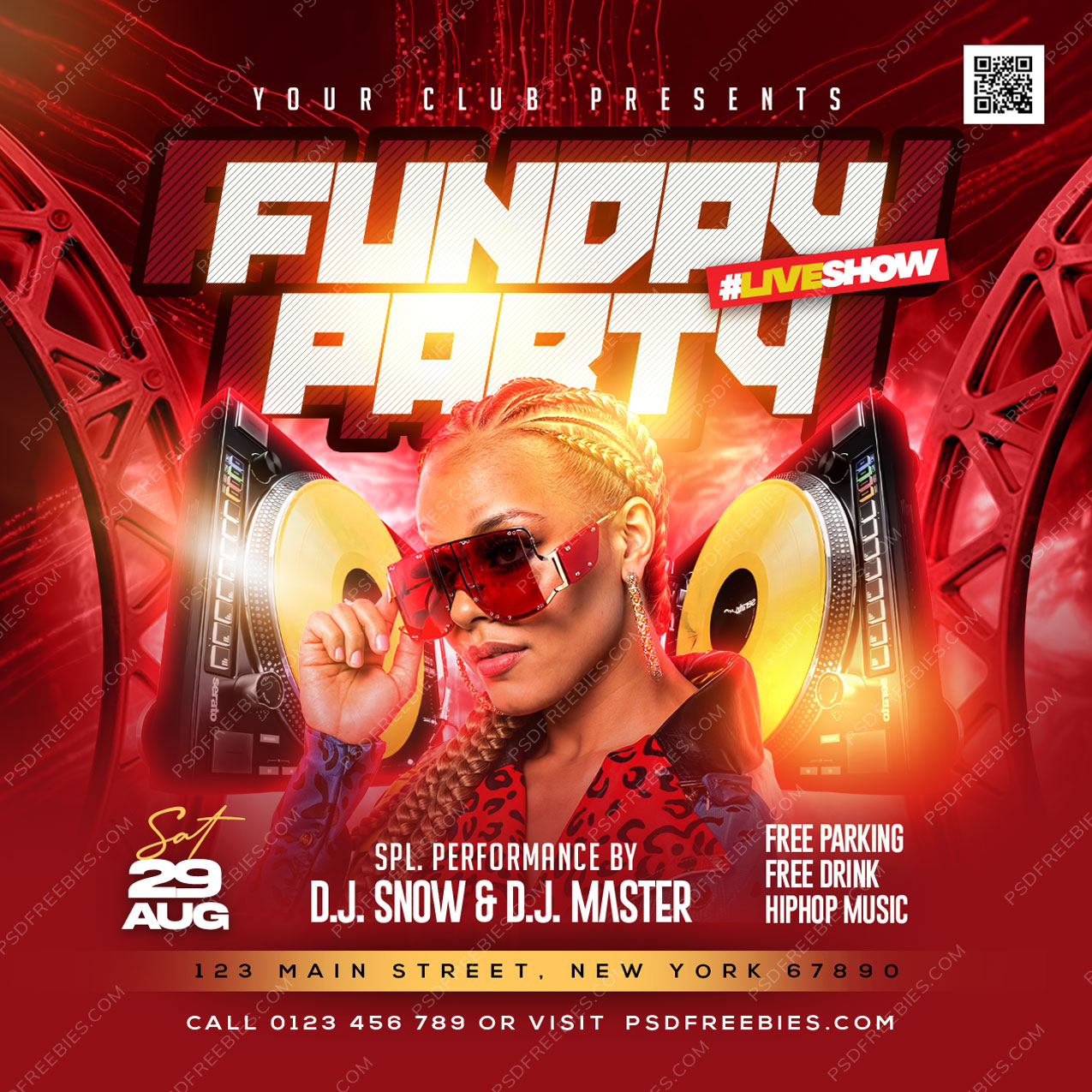 Club Party Promotional Social Media Post PSD | PSDFreebies.com