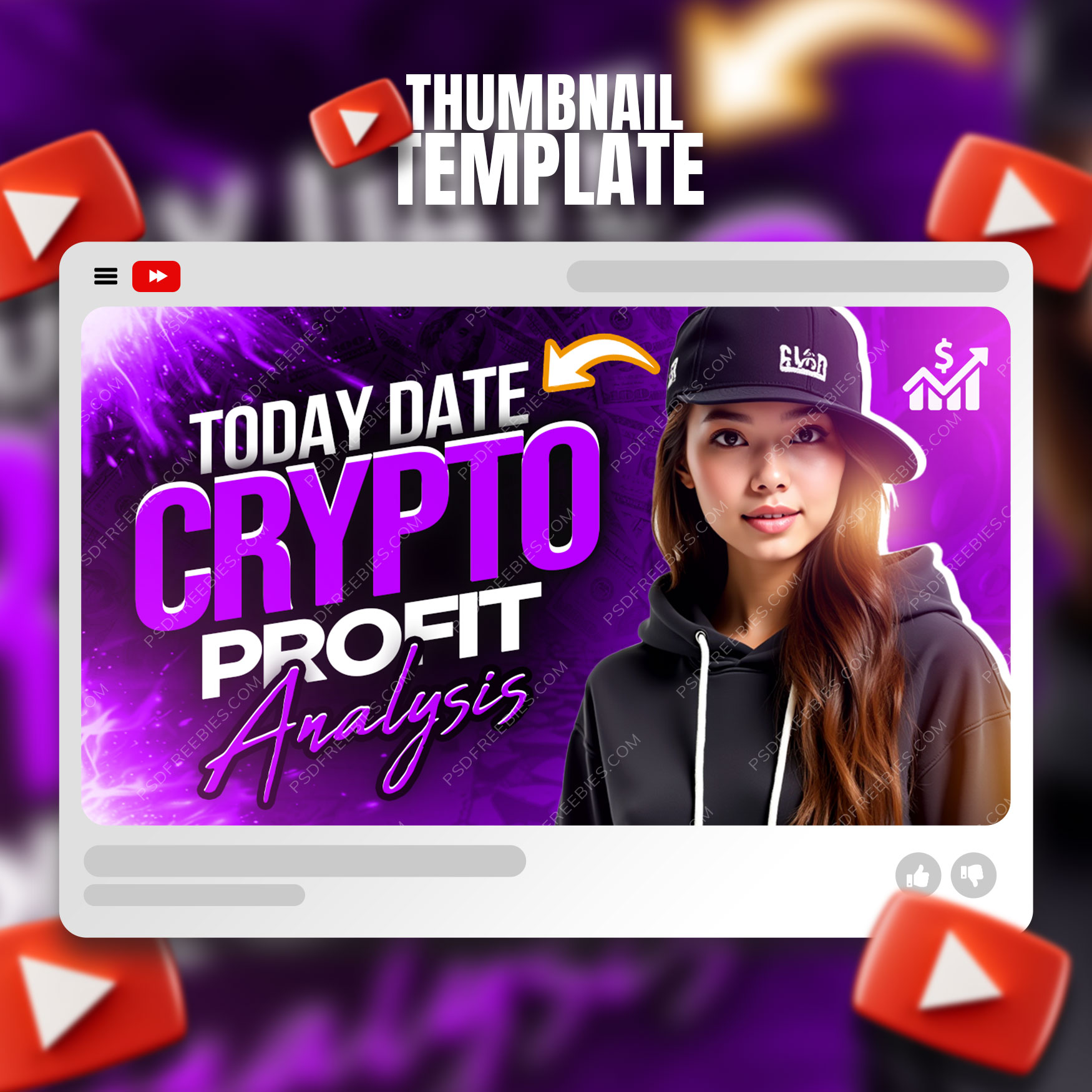 Finance Channels Thumbnail Design PSD Ver 4 | PSDFreebies.com