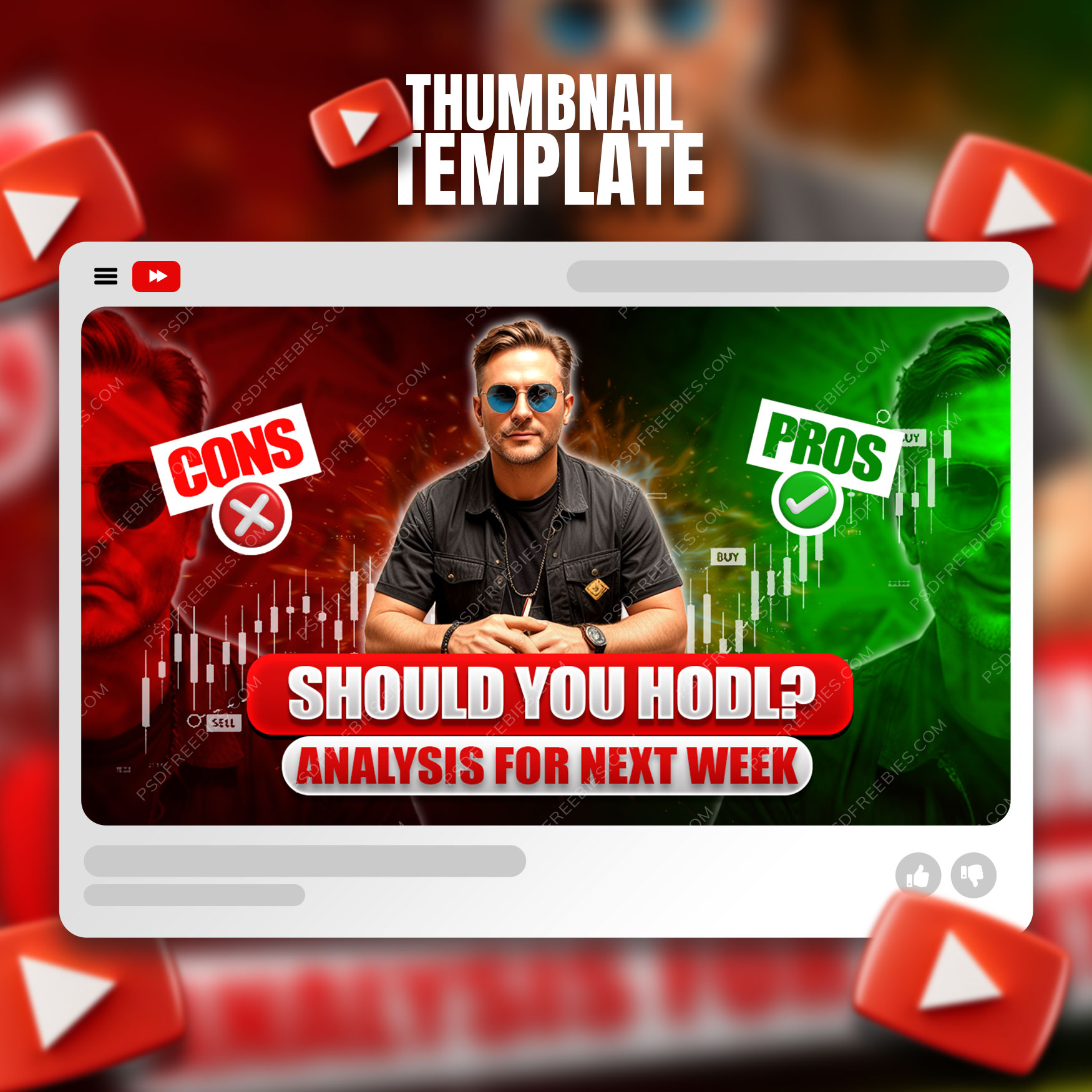 Finance Channels Thumbnail Design PSD Ver 5 | PSDFreebies.com