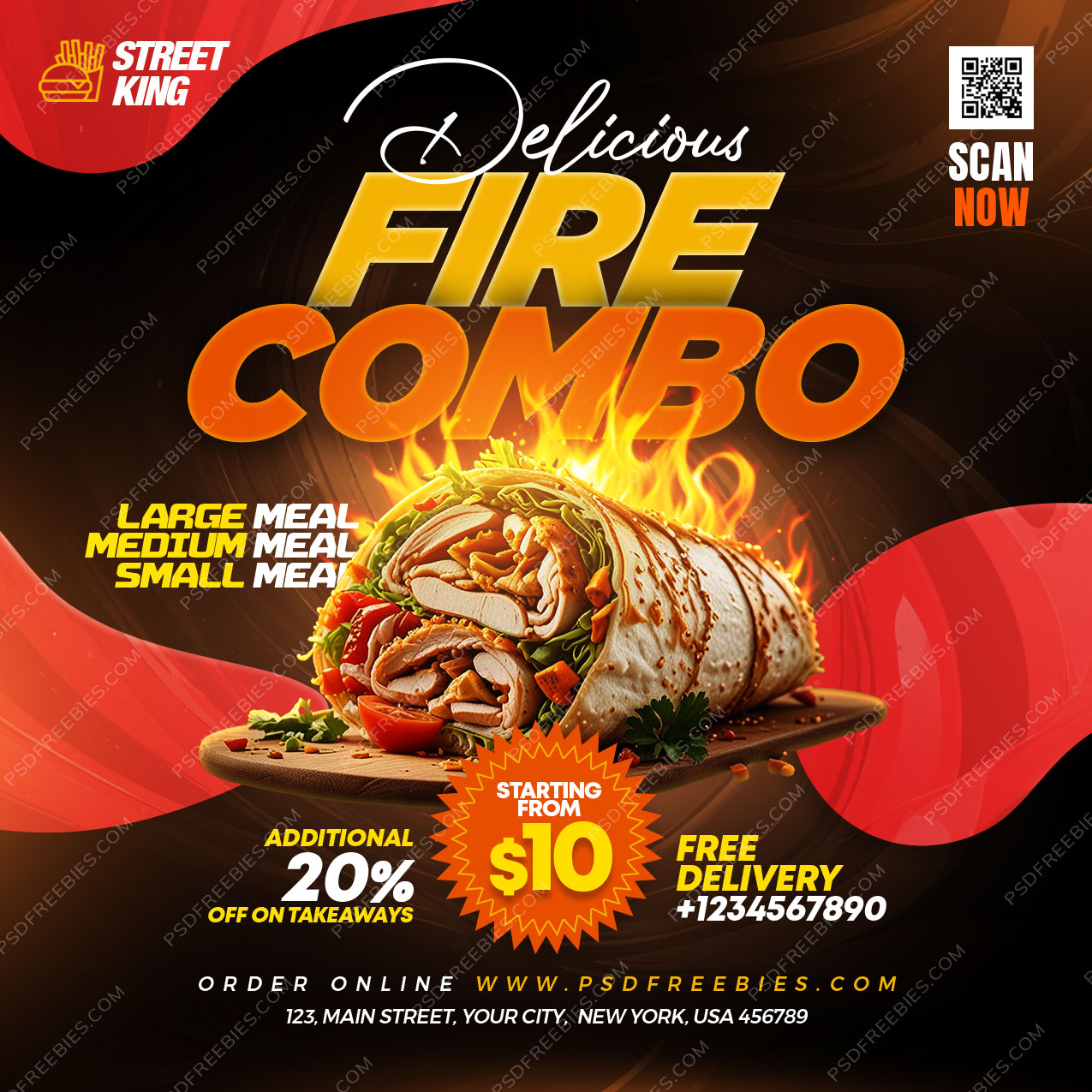 Food Combo Offer Social Media Post PSD | PSDFreebies.com