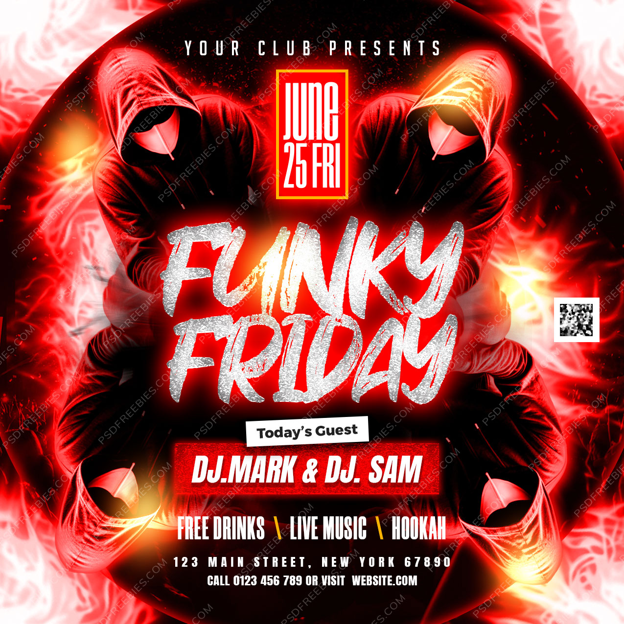 Funky Friday Party Social Media Post PSD | PSDFreebies.com