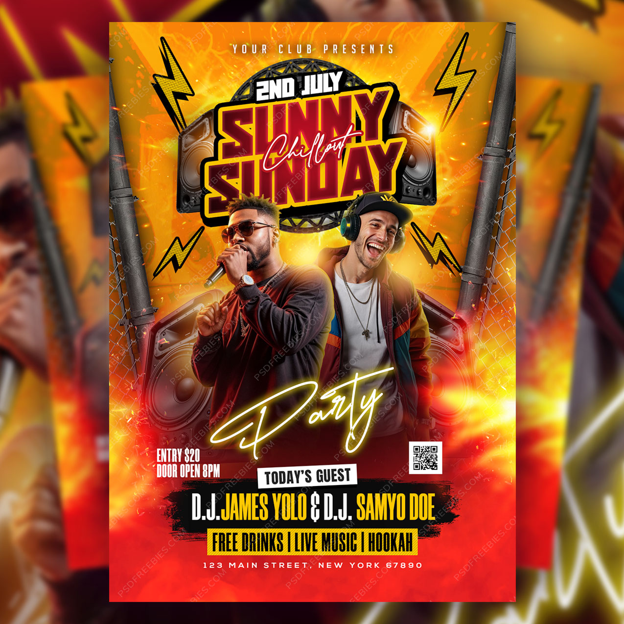 Sunny Sunday Chillout Party Flyer PSD | PSDFreebies.com