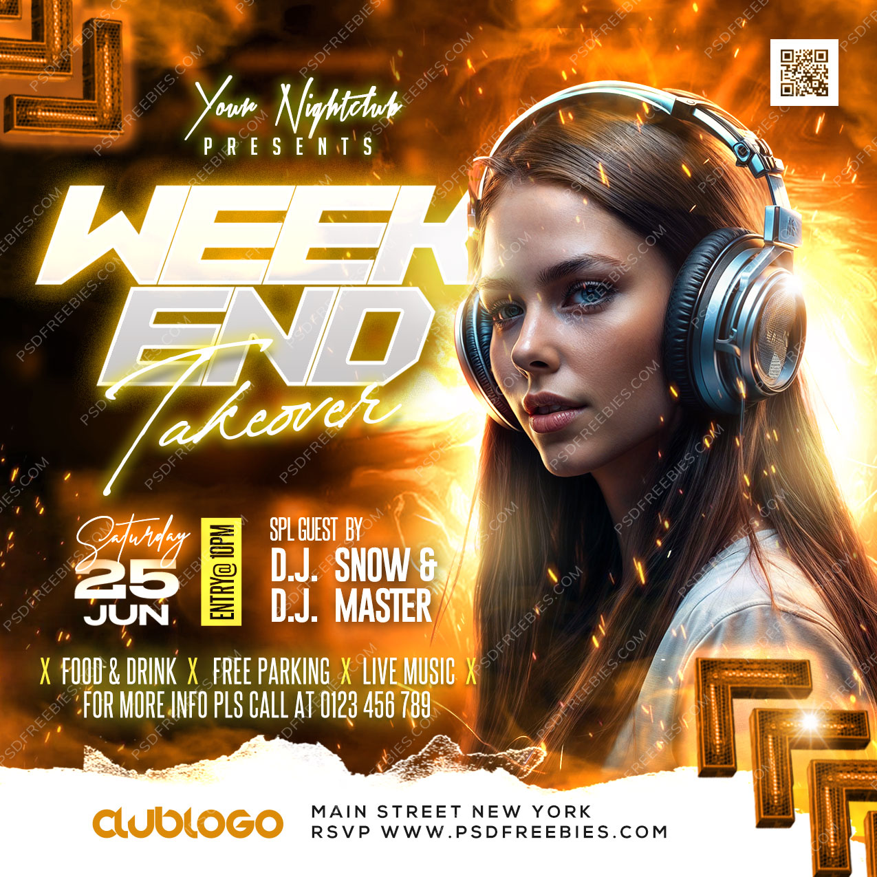 Weekend Music Event and Party Post PSD | PSDFreebies.com