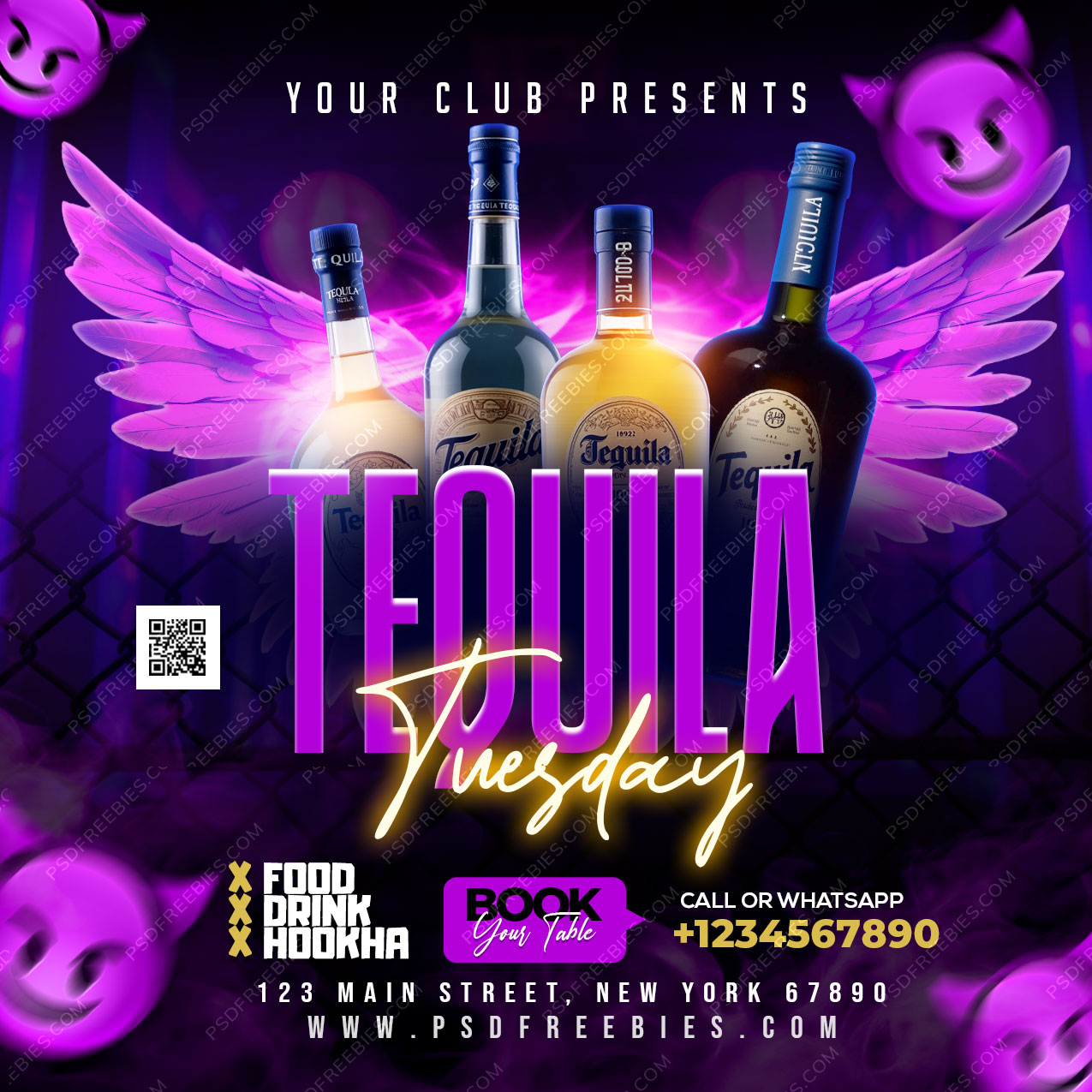 Tequila Tuesday Night Club Promo Post PSD | PSDFreebies.com