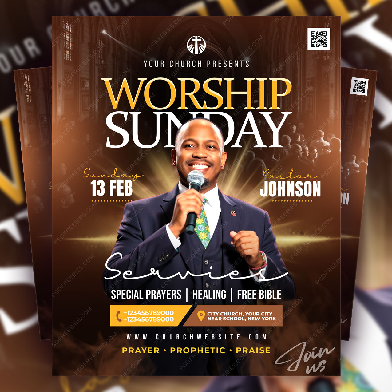 Editable Church Worship Sunday Flyer Design PSD | PSDFreebies.com