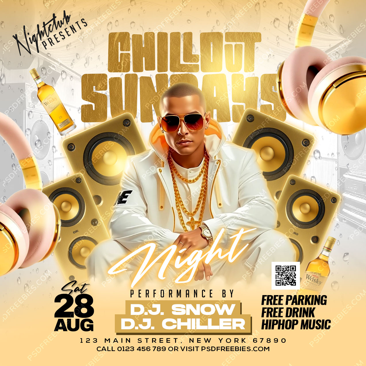 Chillout Sunday Night Club Party Post PSD | PSDFreebies.com