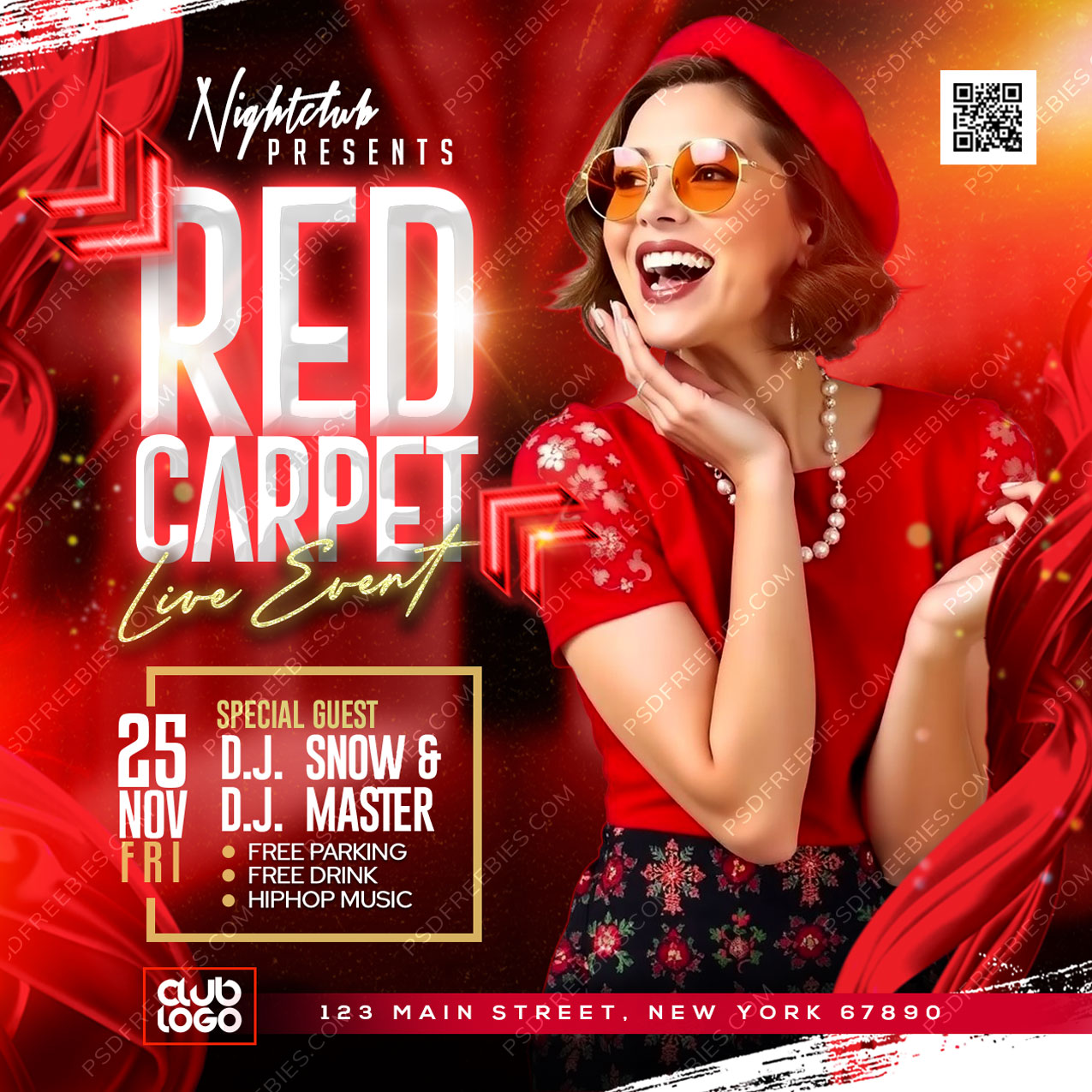 Red Carpet Event Party Instagram Post PSD | PSDFreebies.com
