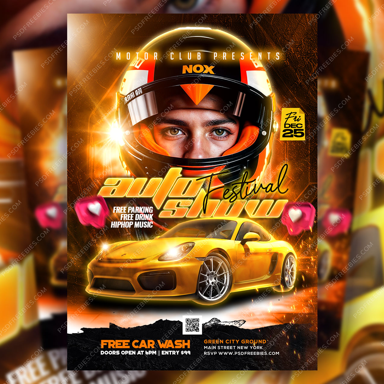 Auto Car Show Flyer Design PSD | PSDFreebies.com