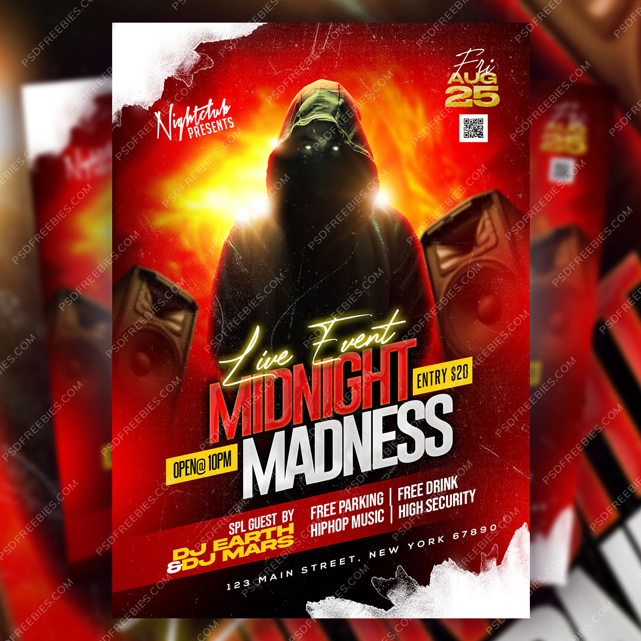 DJ Music Live Event Flyer PSD Template | PSDFreebies.com