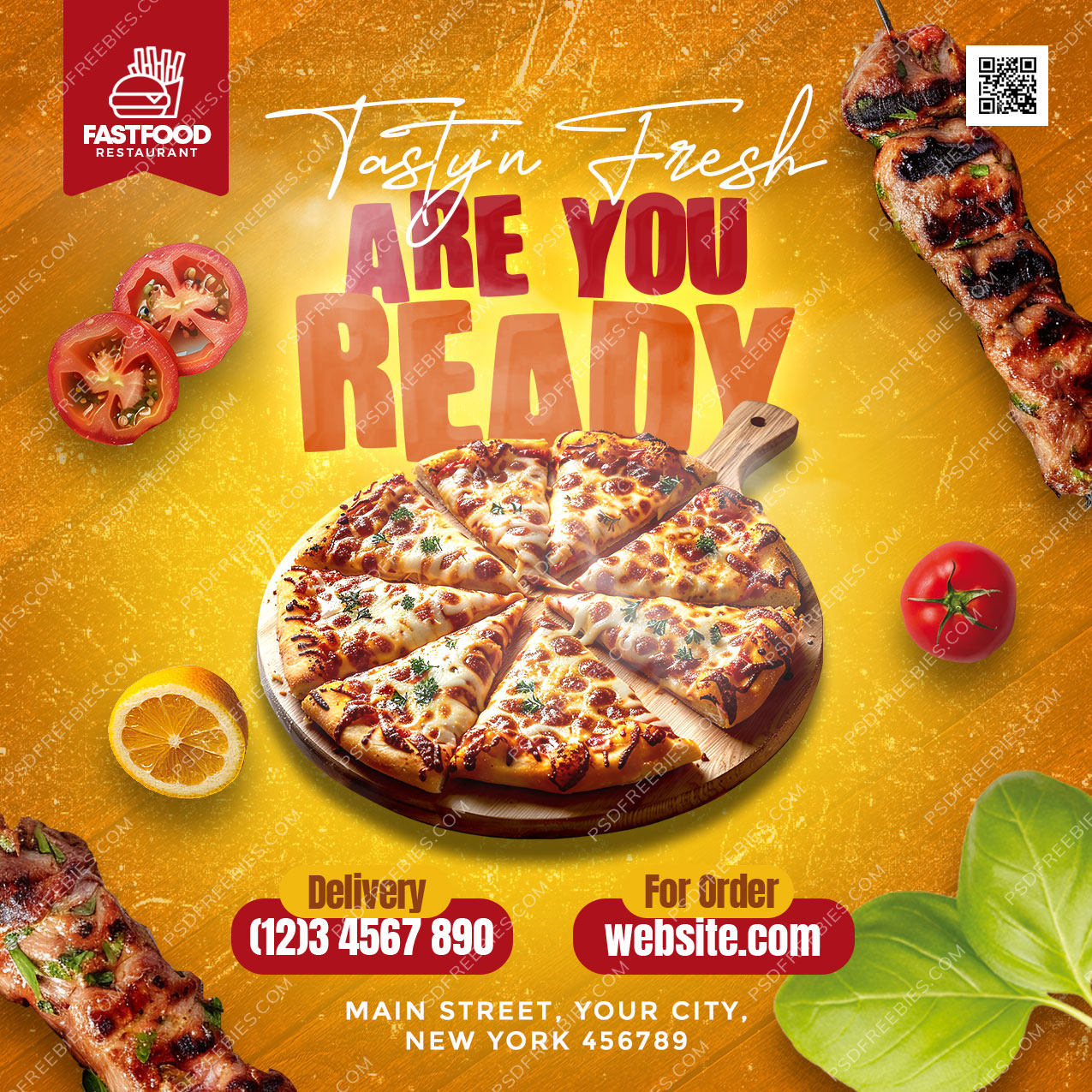 Fast Food Restaurant Social Media Post PSD | PSDFreebies.com