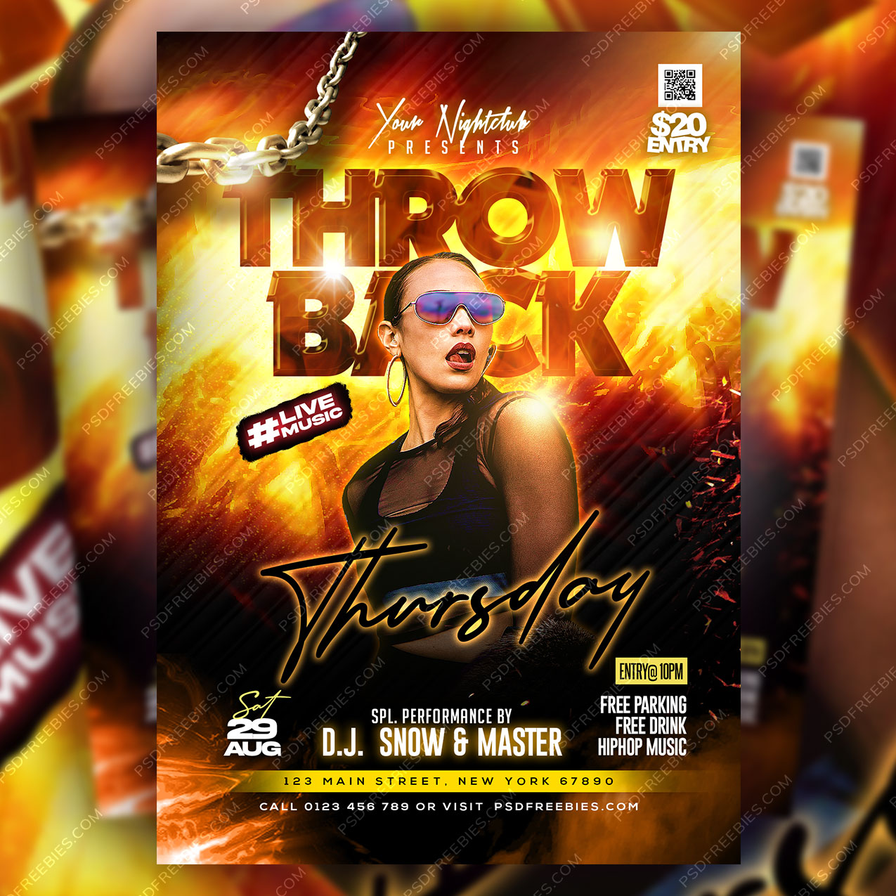 Thursday Club Night Party Flyer PSD Template | PSDFreebies.com