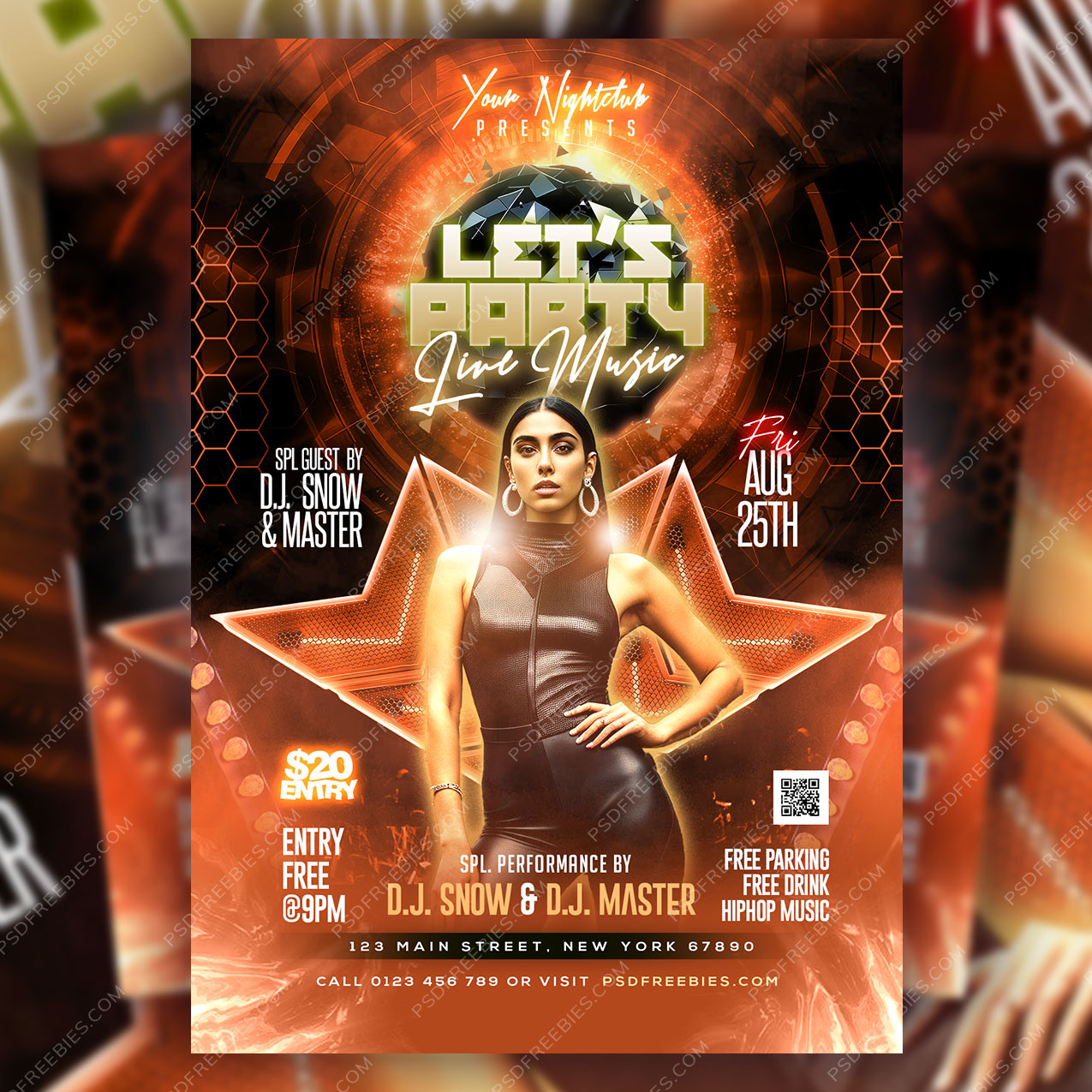 Weekend DJ Music Party Flyer Design PSD | PSDFreebies.com