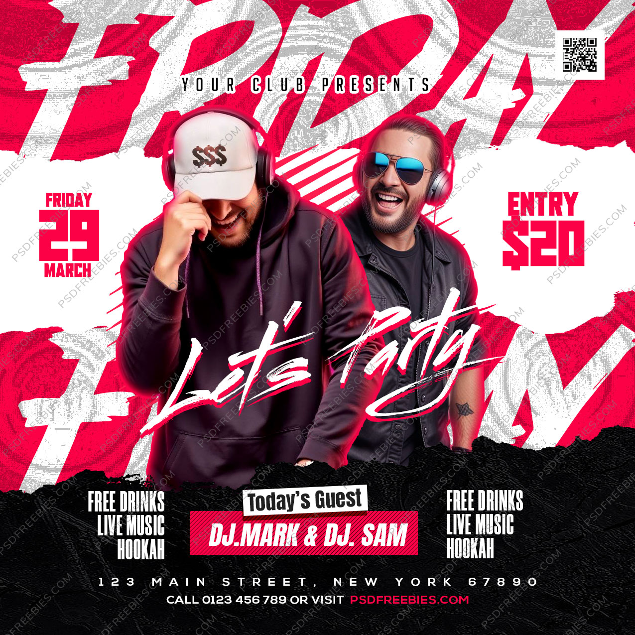 Weekend DJ Music Party Social Media Post PSD | PSDFreebies.com