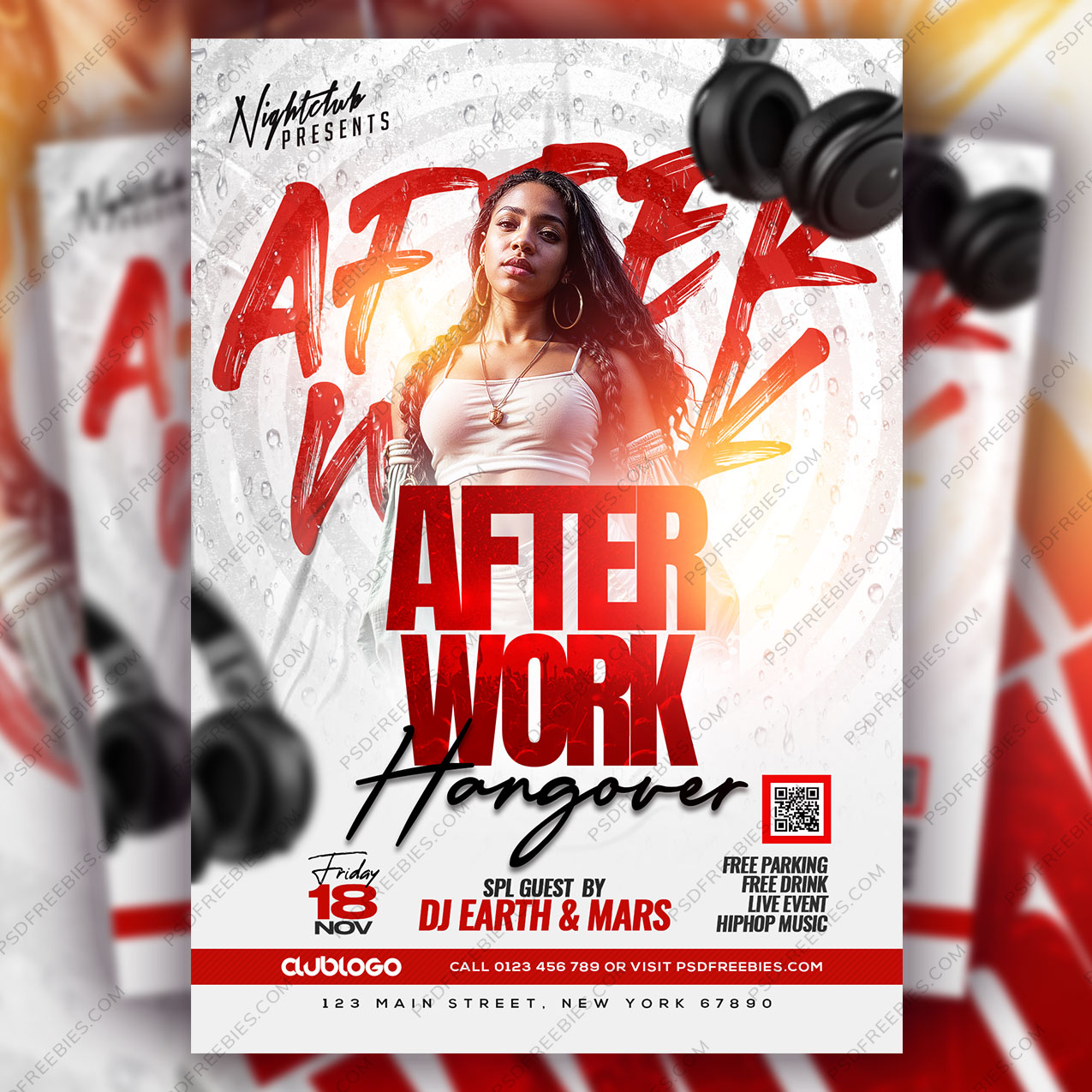 Weekend Music Club DJ Party Flyer PSD | PSDFreebies.com