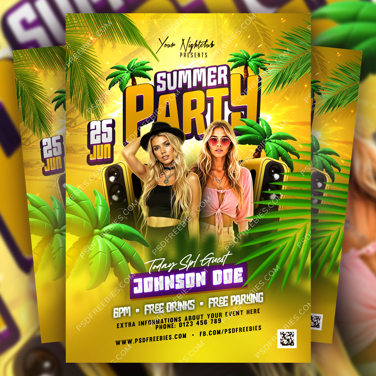 Editable Summer Chill Out Party Flyer PSD Template | PSDFreebies.com