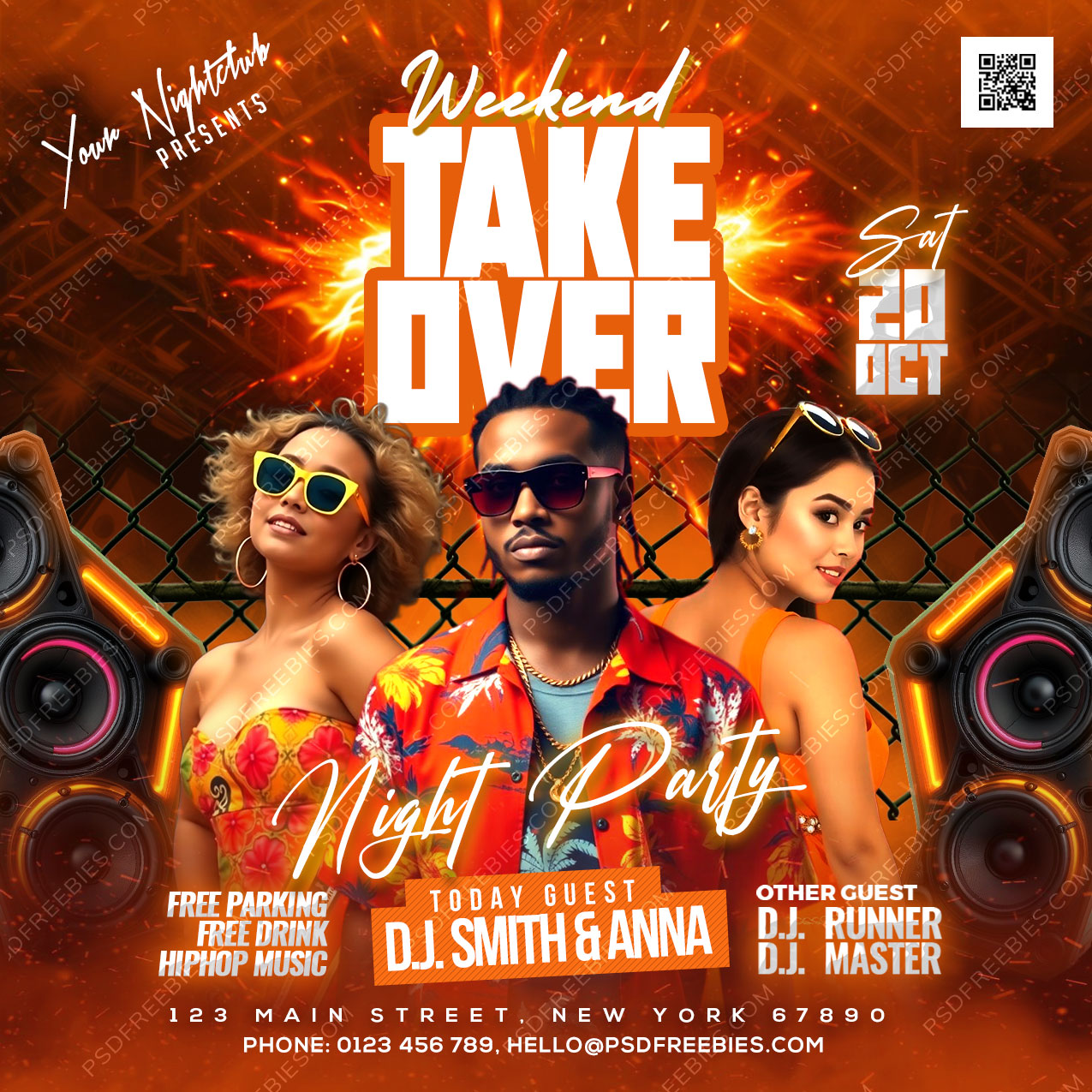 Weekend Takeover Night Club Party Post PSD | PSDFreebies.com