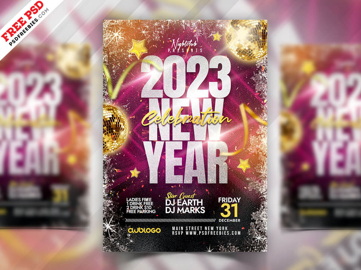 2023 New Year Party Celebration Flyer PSD | PSDFreebies.com 2023 New Year Party Celebration Flyer PSD | PSDFreebies.com