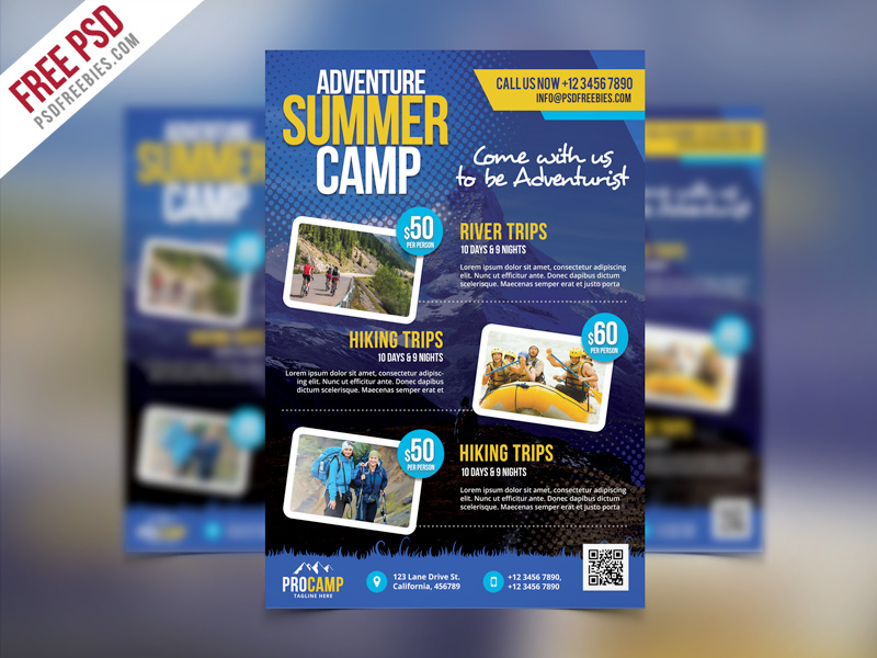 Adventure Summer Camp Flyer Template PSD | PSDFreebies.com