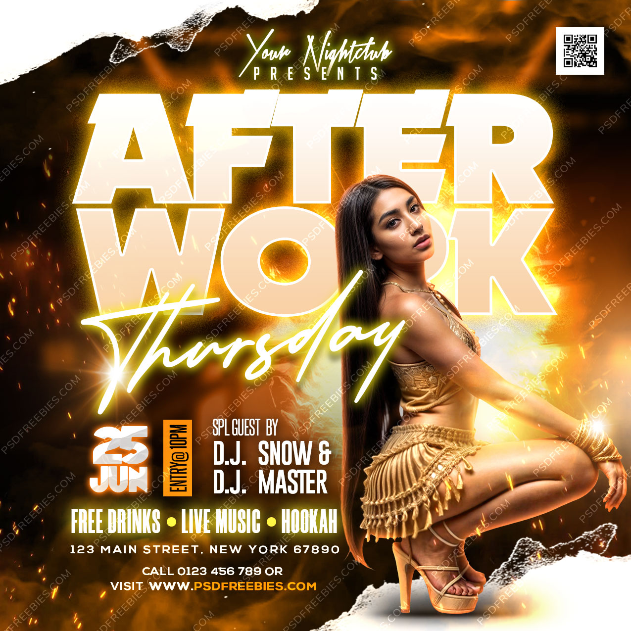 After Work Weekend Club Party Post PSD | PSDFreebies.com