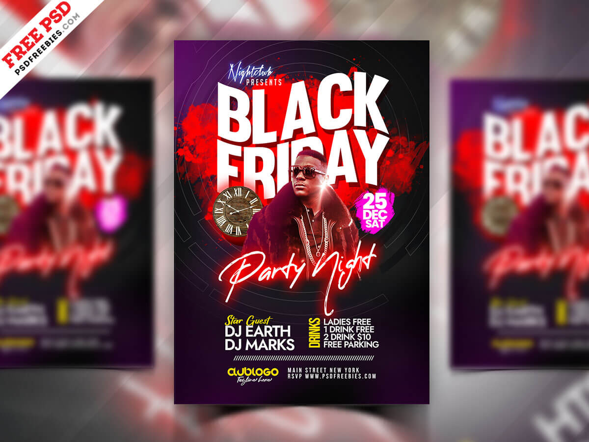 Black Friday Club Party Flyer PSD Template | PSDFreebies.com