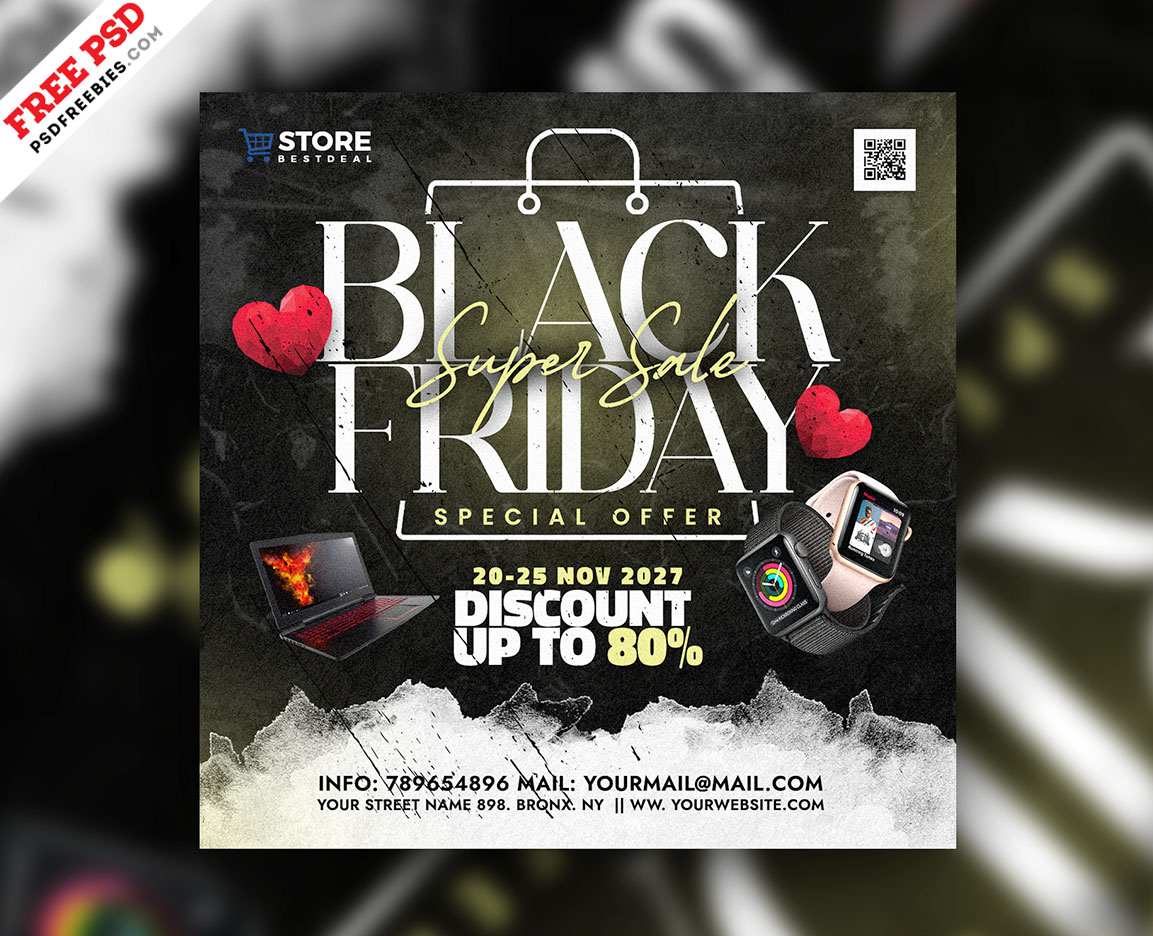 Black Friday Sale Promotion Social Media Post PSD | PSDFreebies.com