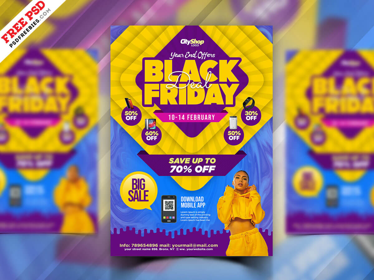 Black Friday Sale Promotional Flyer PSD Template | PSDFreebies.com