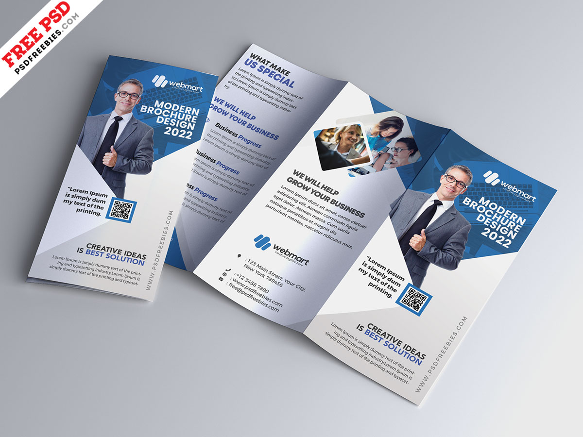 Business Marketing Tri-Fold Brochure Design PSD | PSDFreebies.com