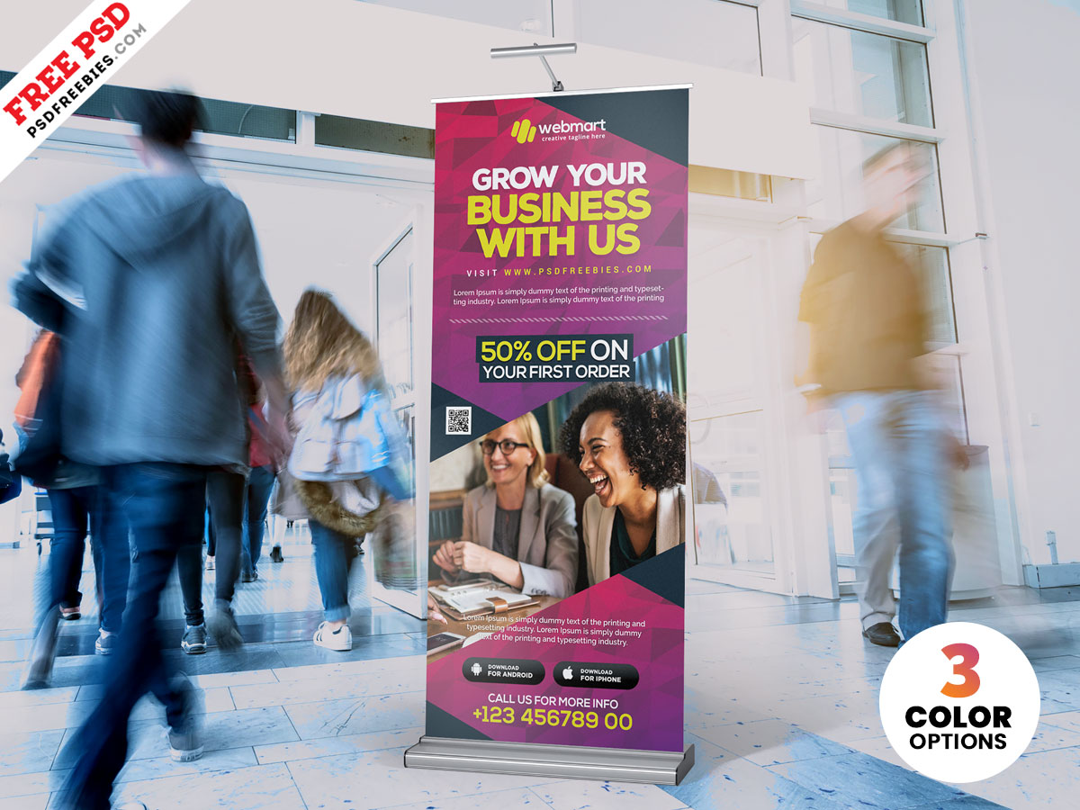 Business Promotion Roll Up Banner PSD | PSDFreebies.com