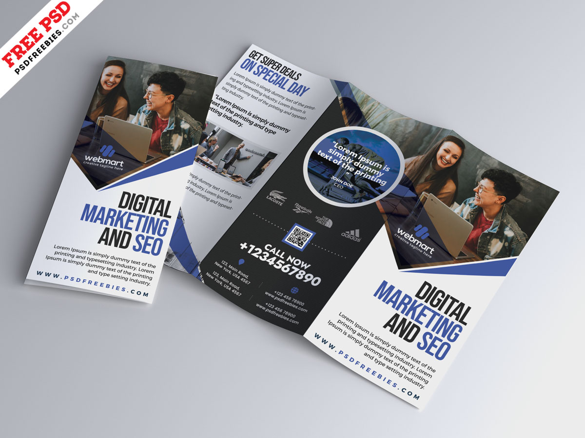 Business Tri-Fold Brochure Design PSD | PSDFreebies.com