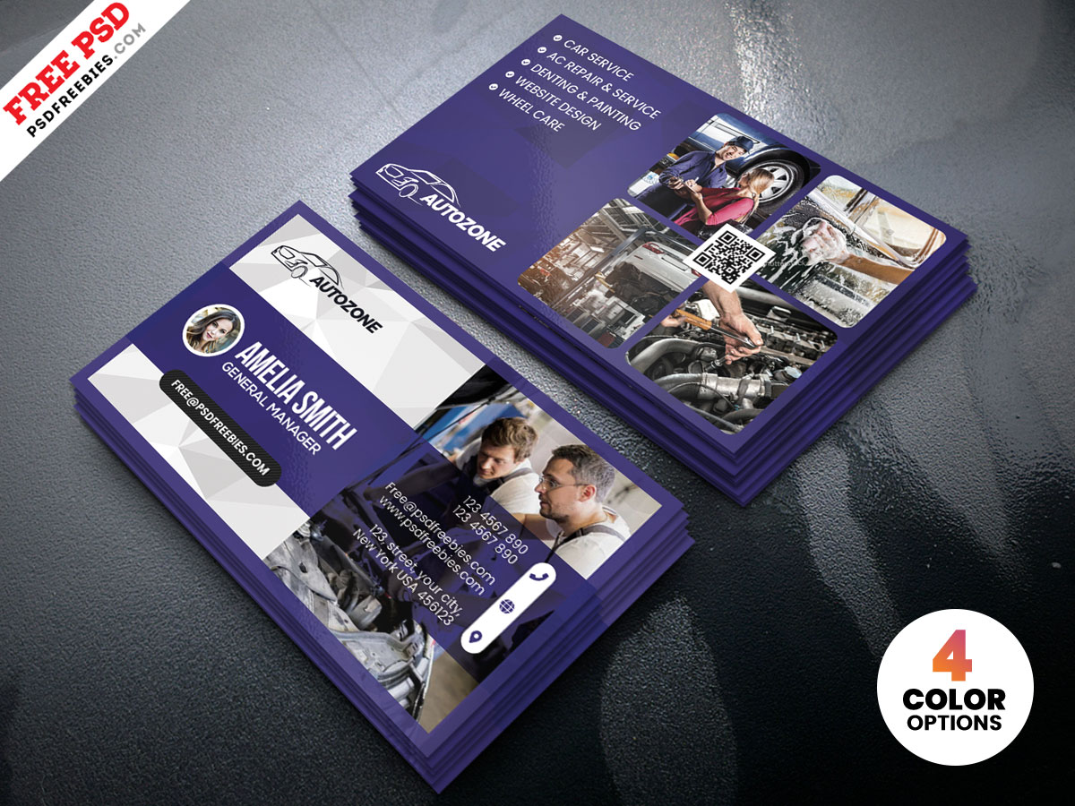 Car Repair Shop Business Card PSD | PSDFreebies.com