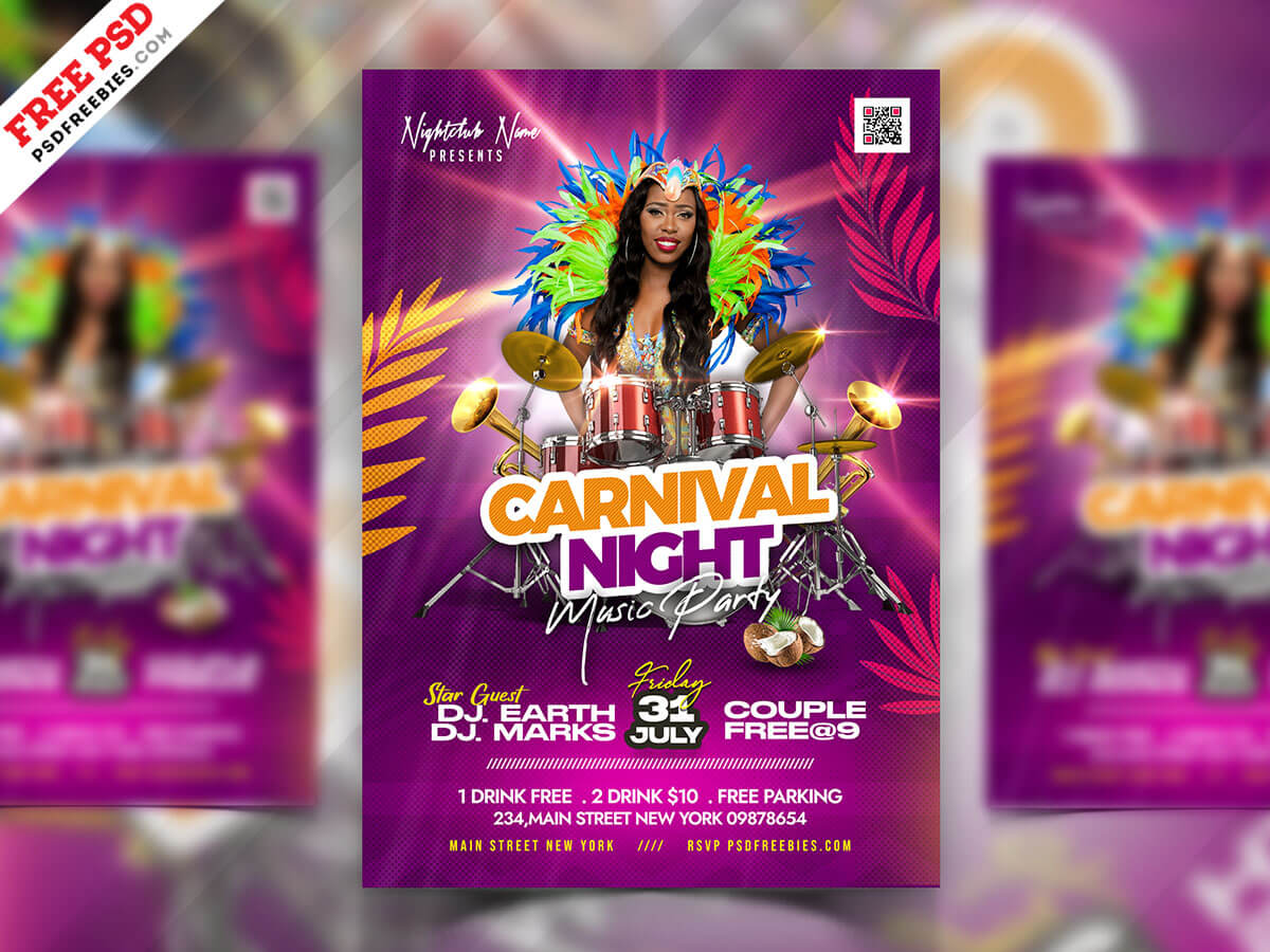Carnival Event Party Flyer PSD Template | PSDFreebies.com
