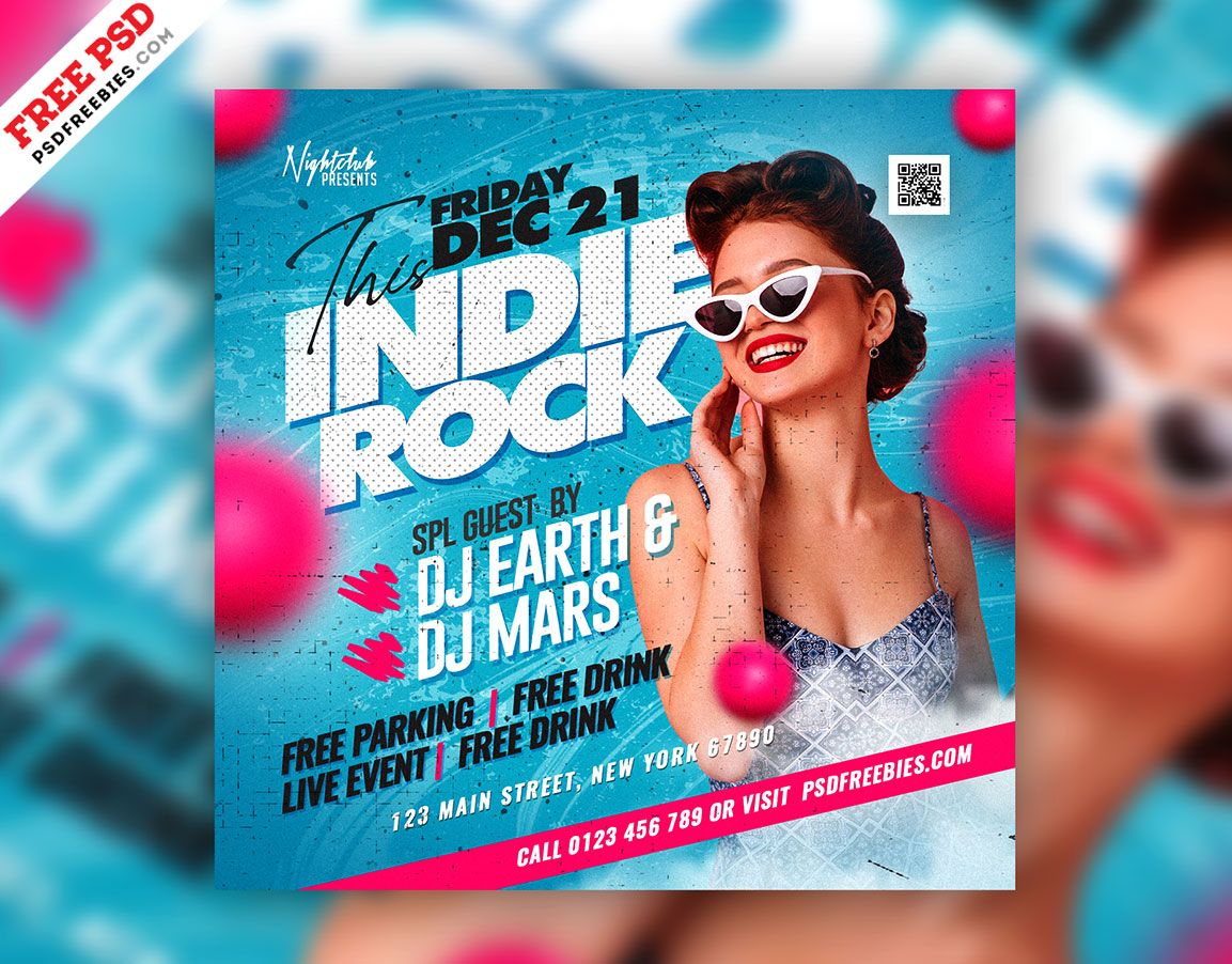 Classic Rock Concert Party Instagram Post Design PSD | PSDFreebies.com