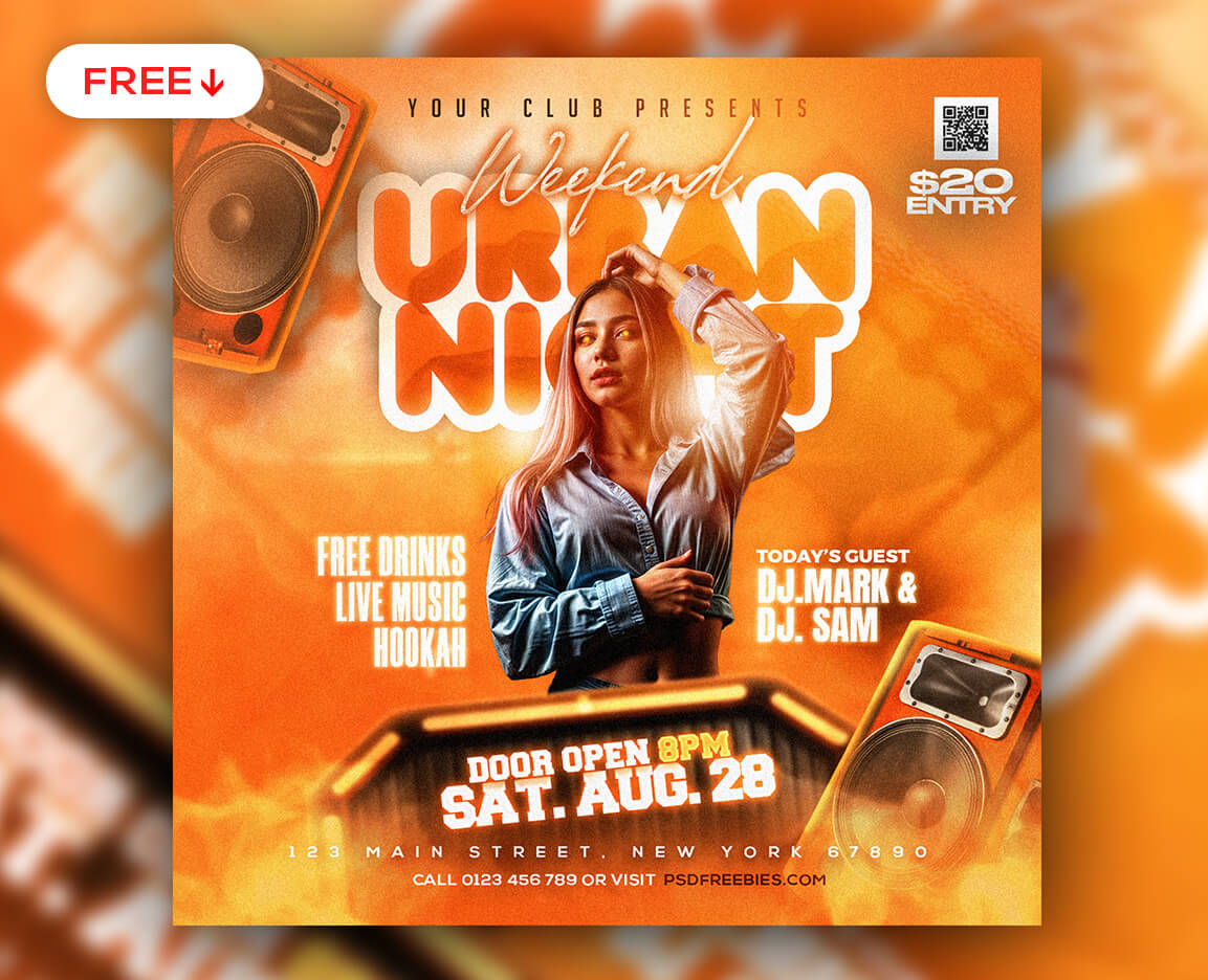 Club Music Party Social Media Post PSD | PSDFreebies.com