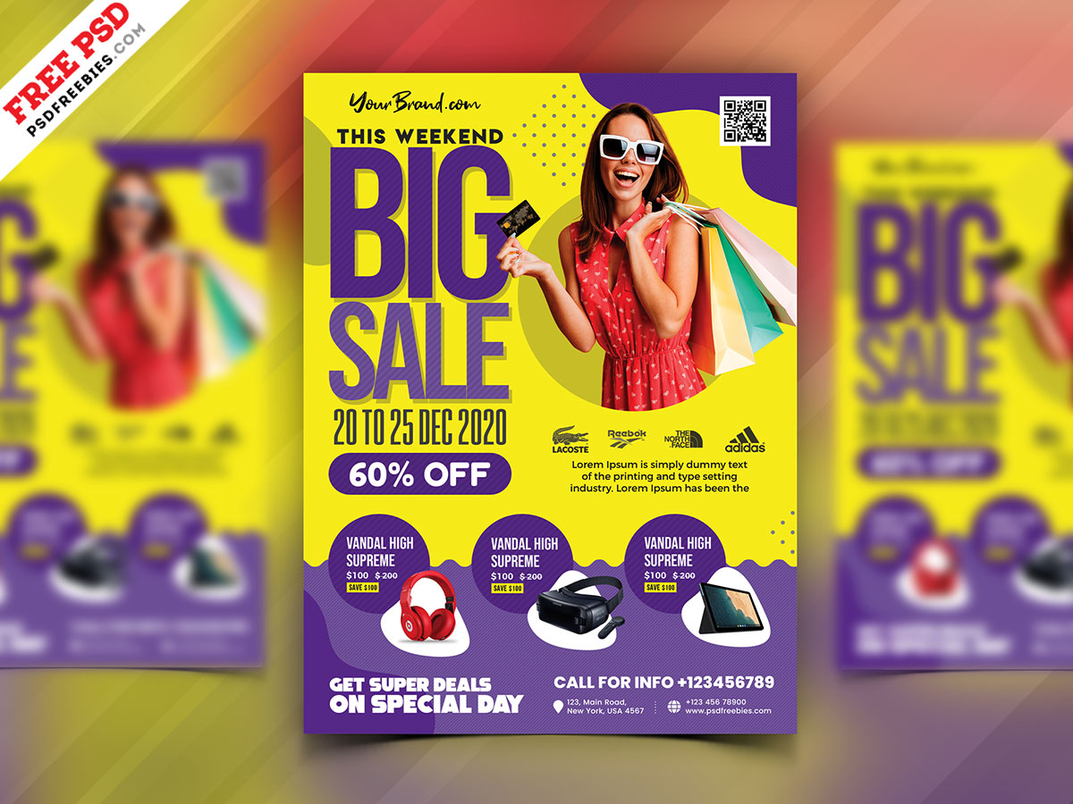 Colorful Big Sale Flyer PSD Template | PSDFreebies.com