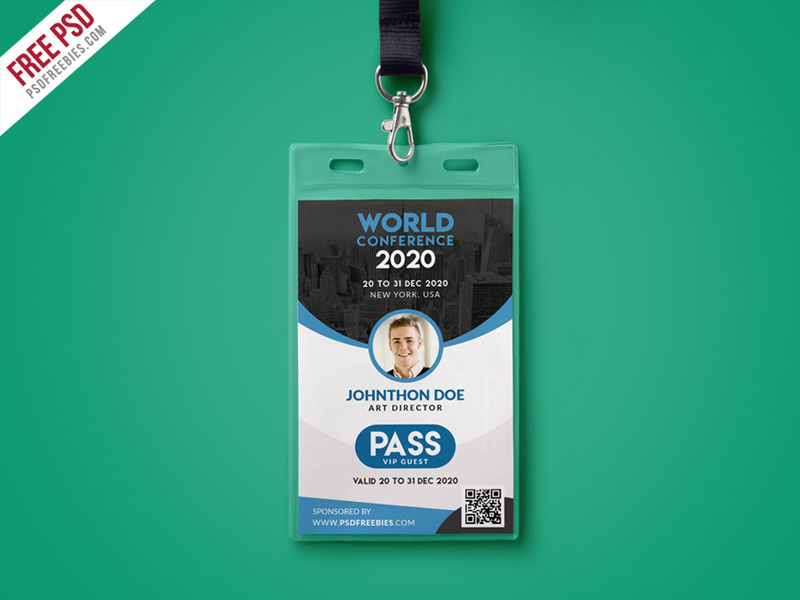 Conference VIP Entry Pass ID Card Template PSD | PSDFreebies.com