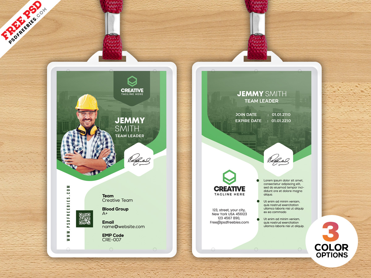 Construction Company ID Card Format PSD | PSDFreebies.com