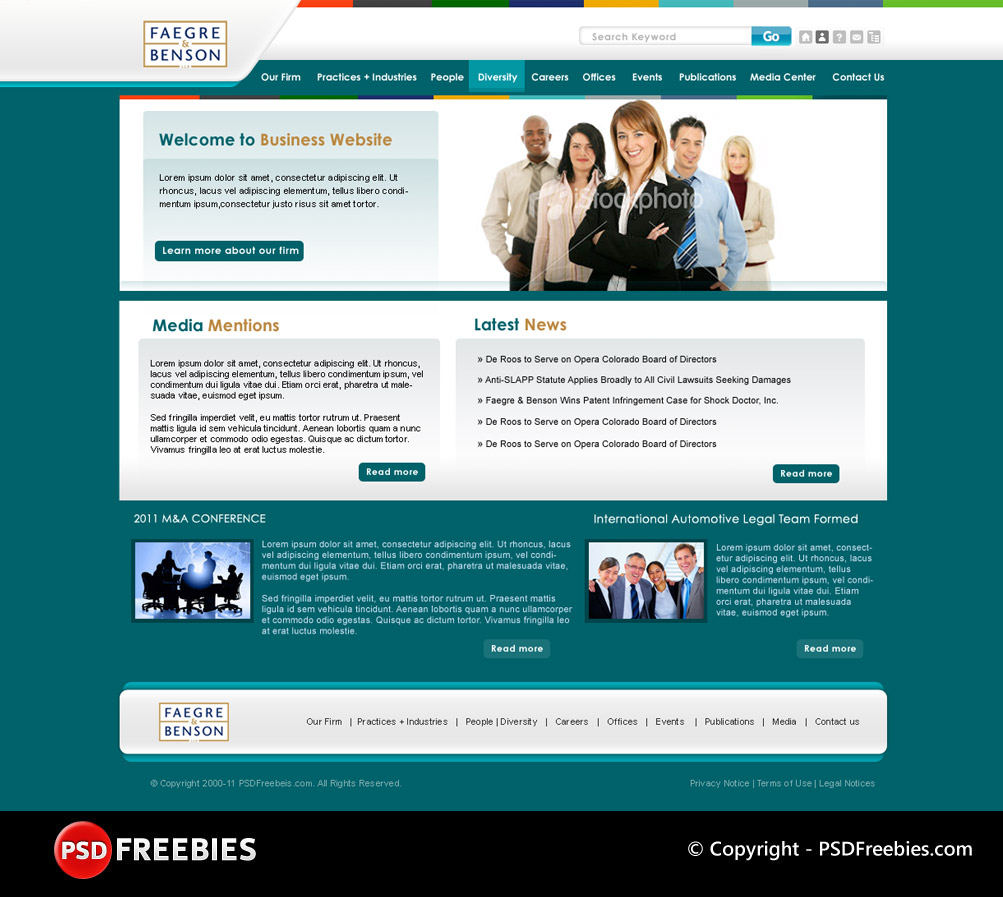 Corporate Website PSD Template | PSDFreebies.com