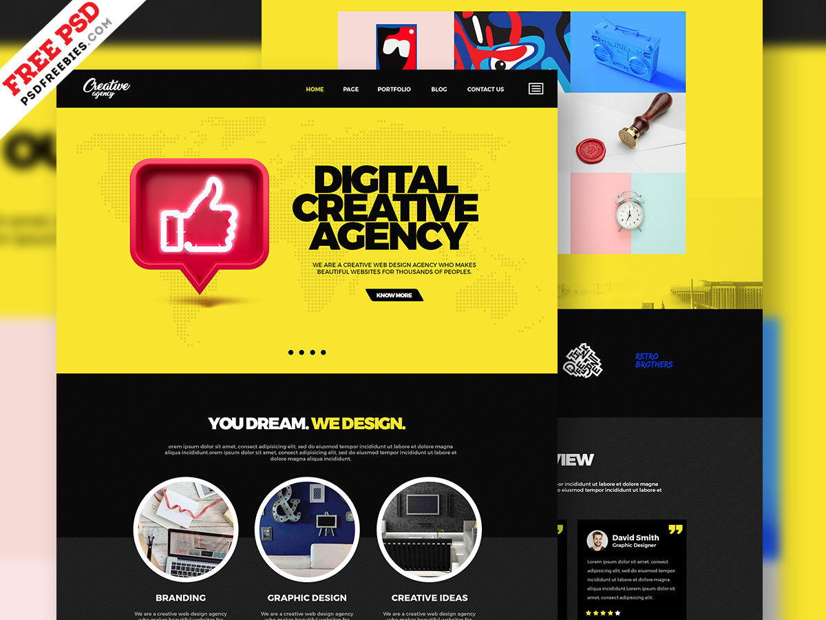 Creative Agency Portfolio Website Template PSD | PSDFreebies.com