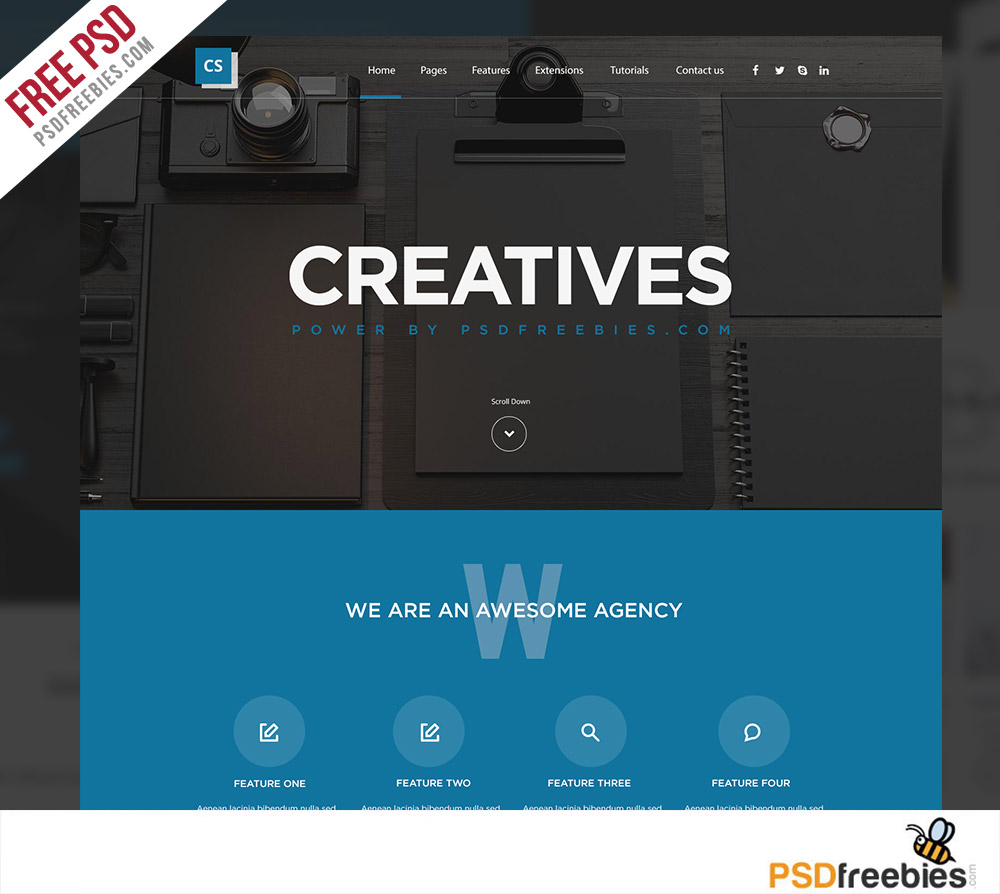 Creative Digital Agency Website Template Free PSD | PSDFreebies.com