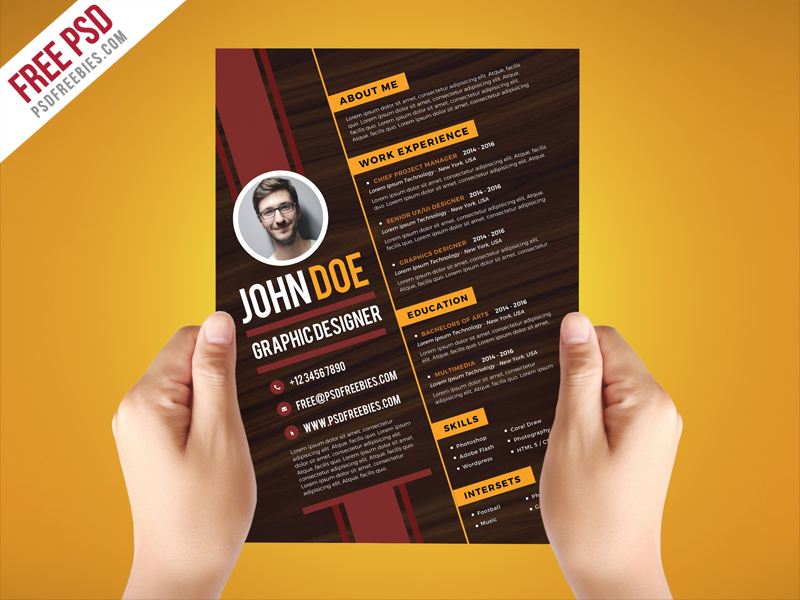 Creative Graphic Designer Resume Template PSD | PSDFreebies.com