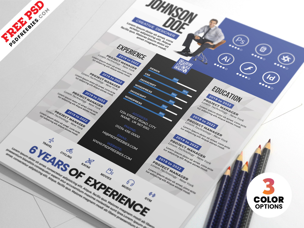 Creative Resume CV Templates PSD | PSDFreebies.com