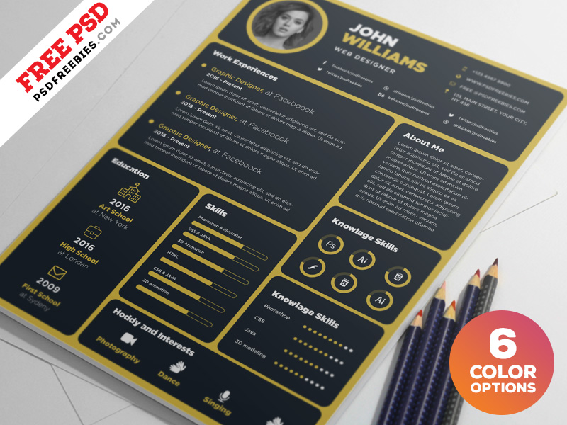 Designer Resume Template PSD Bundle | PSDFreebies.com