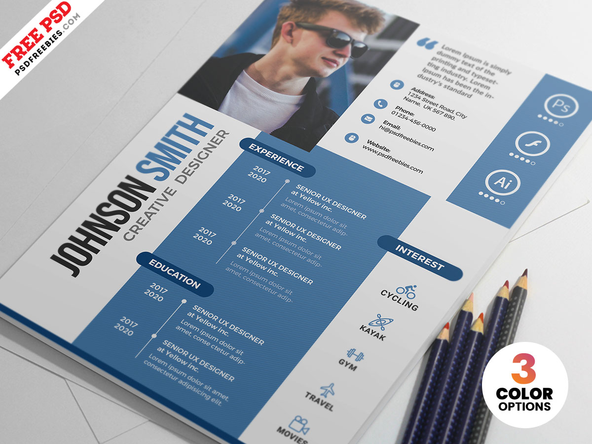 Elegant Minimalist Resume Design PSD | PSDFreebies.com