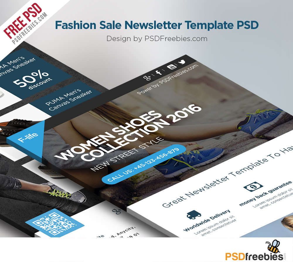 Fashion Sale Newsletter Free Template PSD | PSDFreebies.com