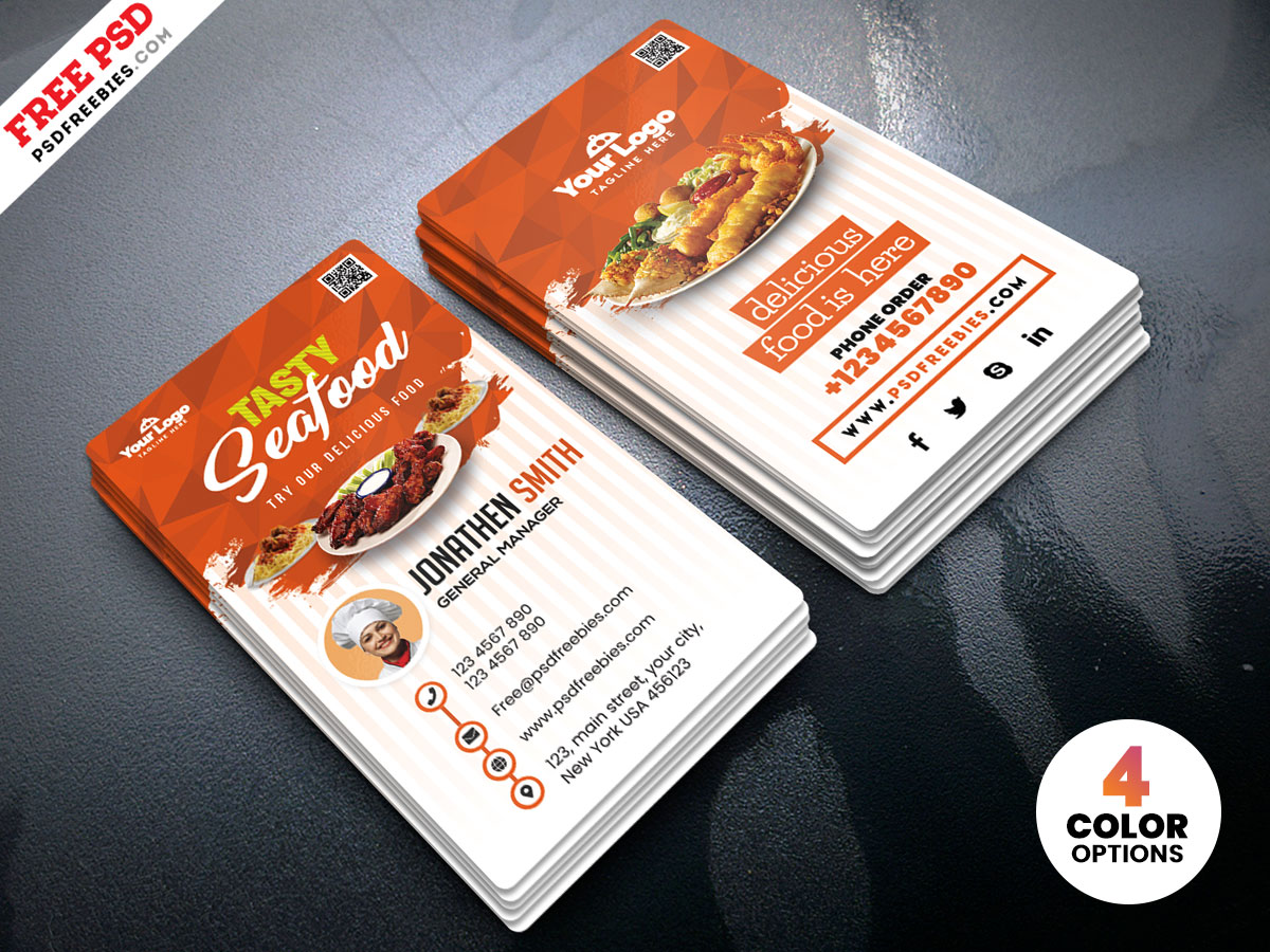 Fast Food Restaurant Business Card PSD | PSDFreebies.com