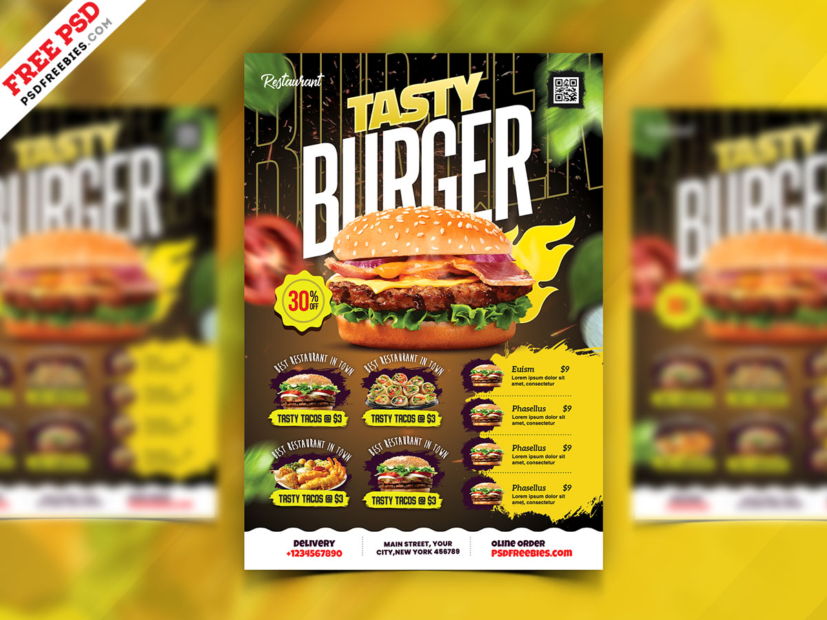 Food Business Promotional Flyer PSD | PSDFreebies.com