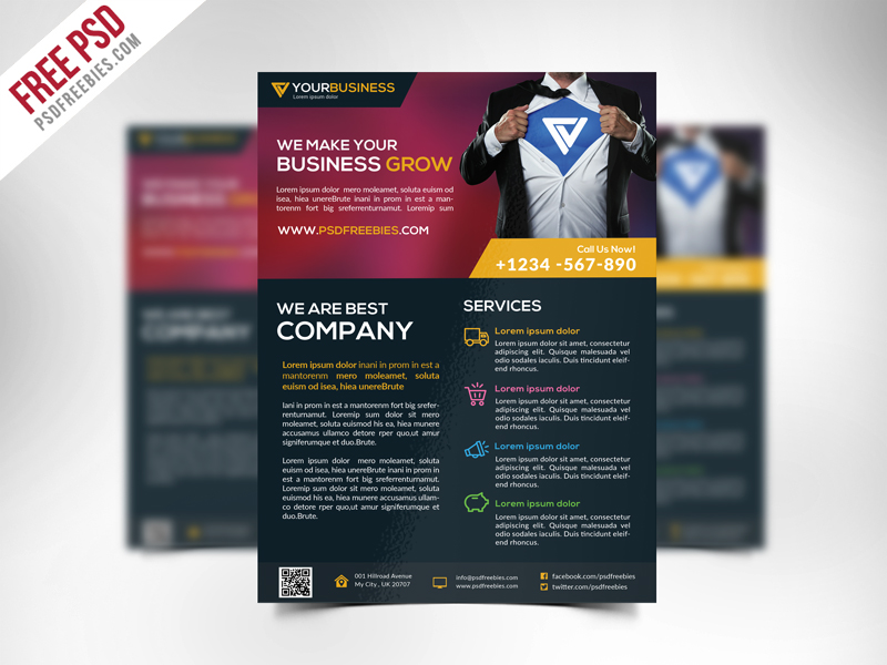 Free Corporate Business Flyer Template PSD | PSDFreebies.com