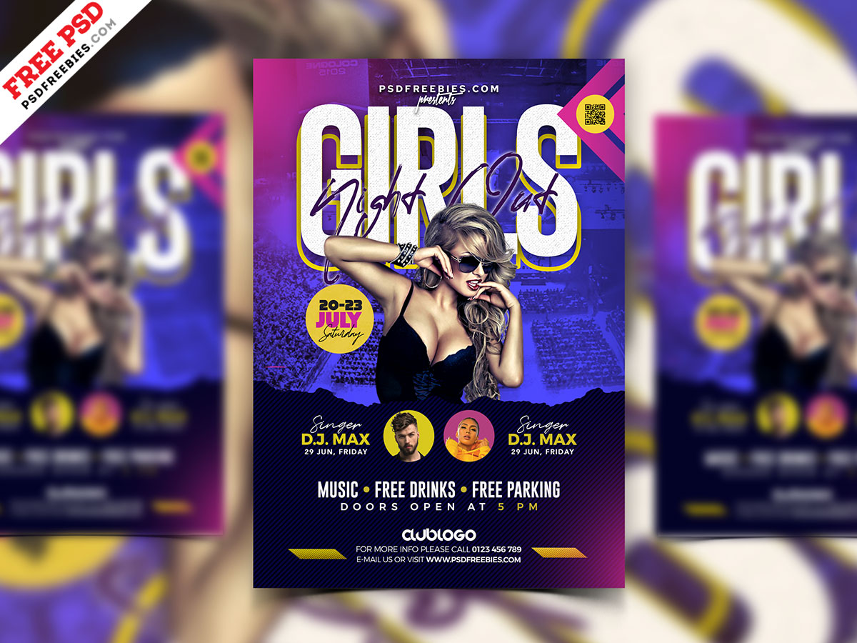 Girls Night Out Party Flyer PSD | PSDFreebies.com