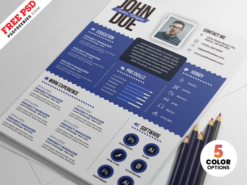 Graphic Designer Resume PSD Templates | PSDFreebies.com