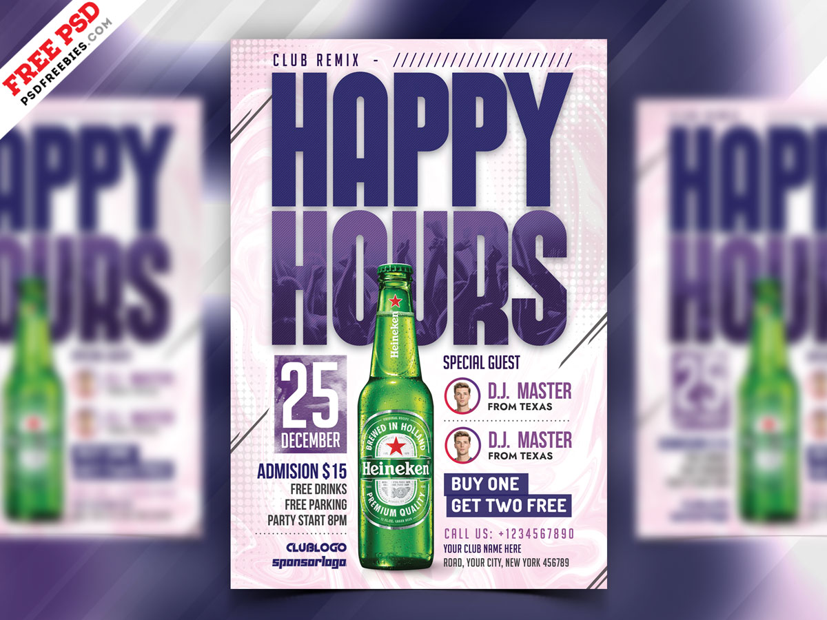 Happy Hour Offers Flyer Design PSD | PSDFreebies.com